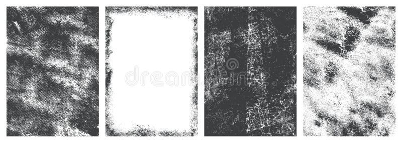 Grunge Textures Set Sticker Monochrome Stock Vector - Illustration of ...