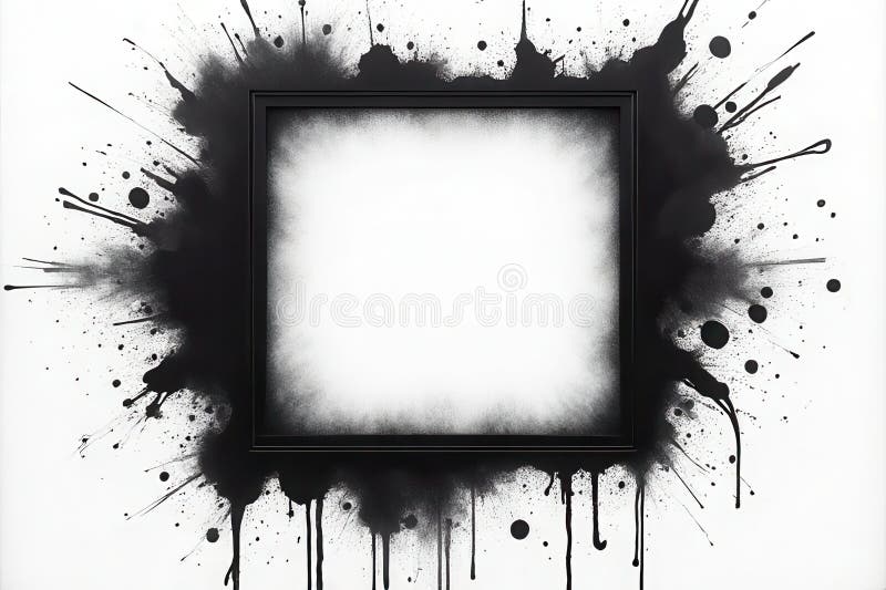Grunge-Themed Vector Illustration: Intricate Splatters in Rectangular ...