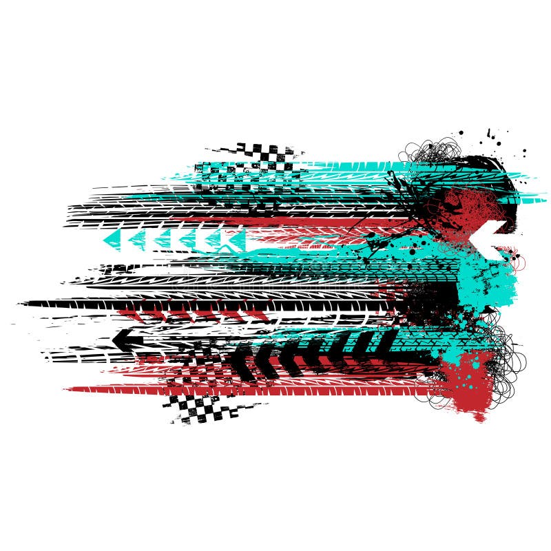 Grunge Tire Track Banners Wallpaper Stock Vector - Illustration of ...