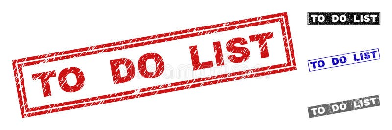 Grunge TO DO LIST Scratched Rectangle Stamps Stock Vector ...