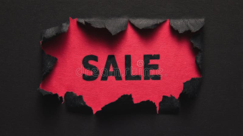 Grunge Torn Paper Posters with Text Sale Background Stock Photo - Image ...