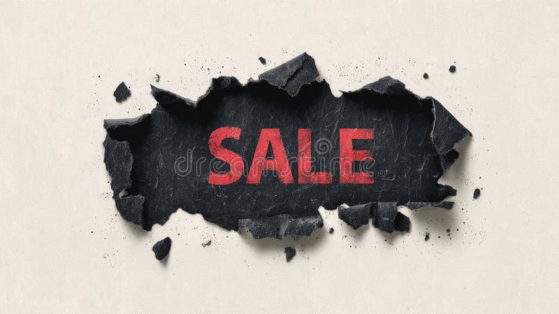 Grunge Torn Paper Posters with Text Sale Background Stock Image - Image ...