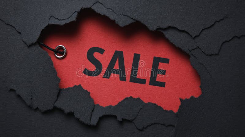 Grunge Torn Paper Posters with Text Sale Background Stock Photo - Image ...