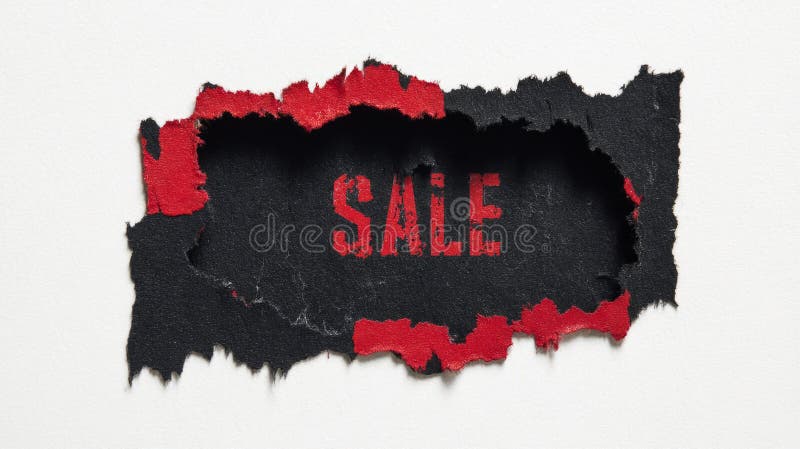 Grunge Torn Paper Posters with Text Sale Background Stock Photo - Image ...
