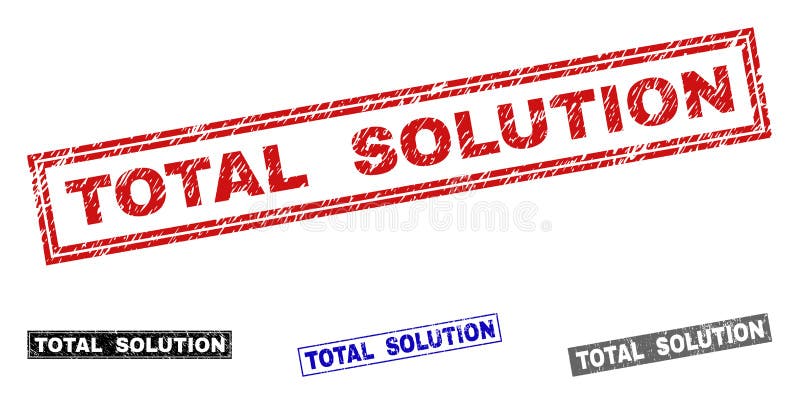 Grunge TOTAL SOLUTION Textured Rectangle Stamp Seals Stock Vector ...