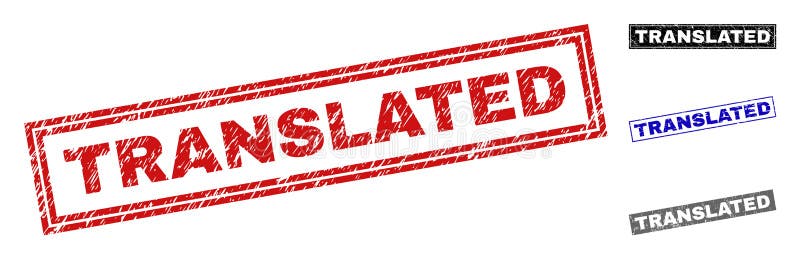 Grunge TRANSLATED Scratched Rectangle Stamps Stock Vector ...
