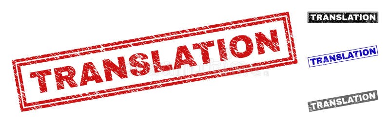 Grunge TRANSLATION Textured Rectangle Stamps Stock Vector ...