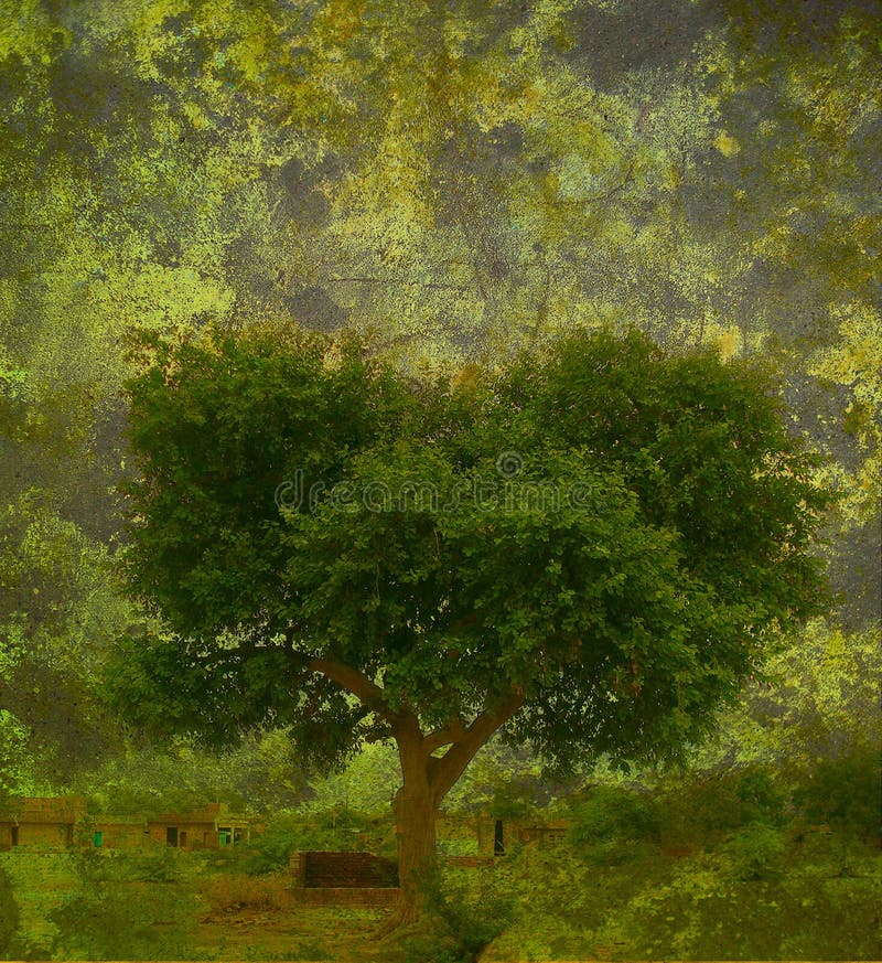 Grunge Image of a Tree Over Grunge Background Stock Photo - Image of ...