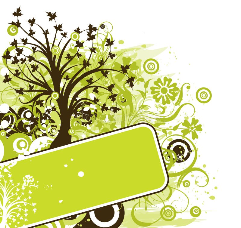 Grunge Tree Background, Vector Stock Vector - Illustration of natural ...