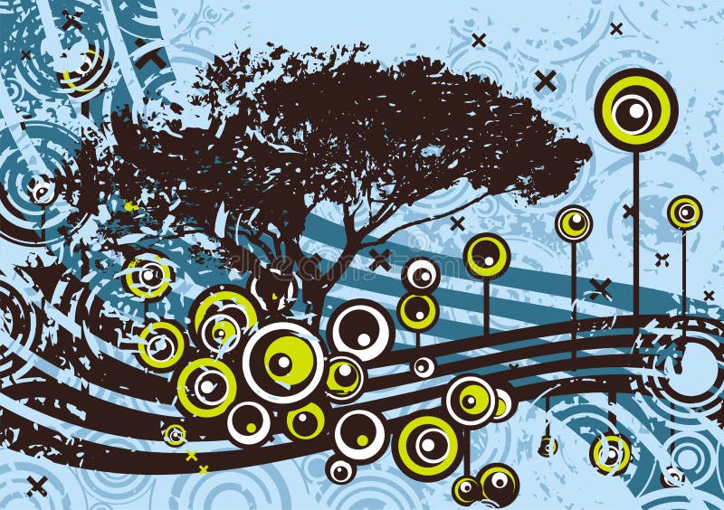 Grunge tree design stock vector. Illustration of abstract - 4922574