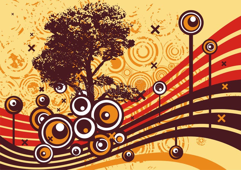 Grunge tree design stock vector. Illustration of foliage - 4922854