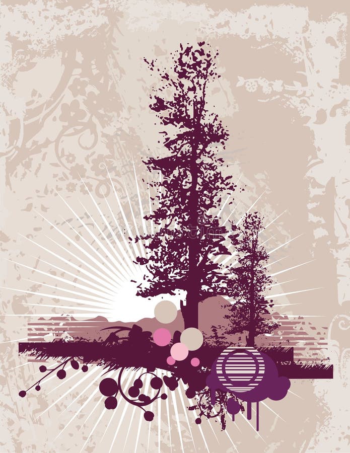 Grunge tree design stock vector. Illustration of abstract - 4922574