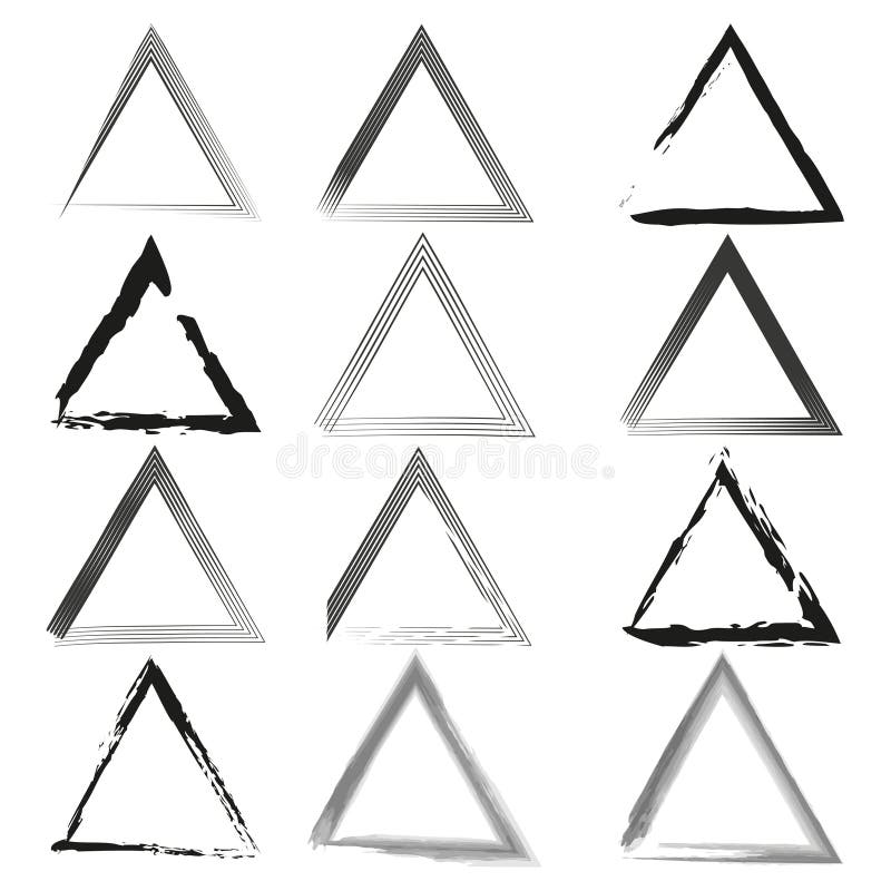 Grunge Triangle Outline. Artistic Brush Triangle. Dynamic Vector Frame ...