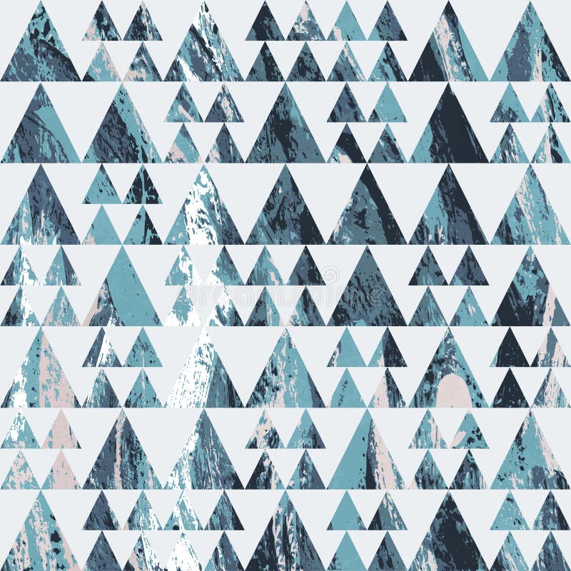 Grunge Red Triangle Seamless Pattern Stock Vector - Illustration of ...