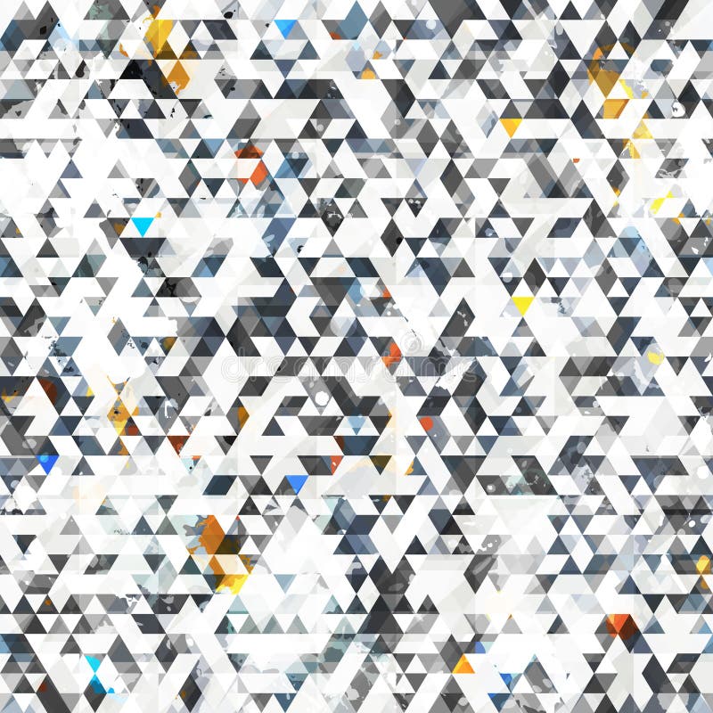 Grunge Triangle Seamless Pattern Stock Vector - Illustration of modern ...