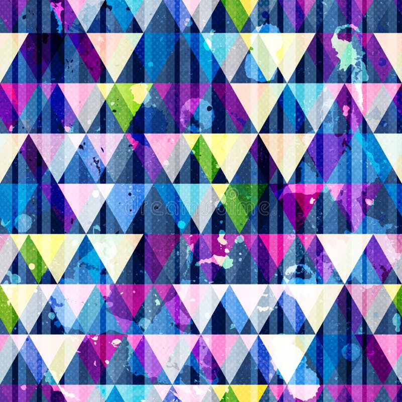 Grunge Triangle Seamless Texture. Stock Illustration - Illustration of ...
