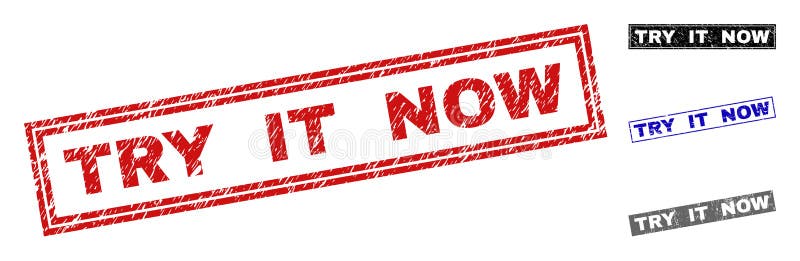 Grunge TRY it NOW Textured Rectangle Watermarks Stock Vector ...