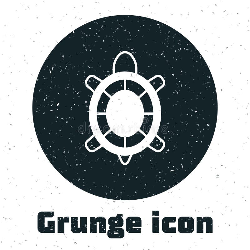 Grunge Turtle Icon Isolated on White Background. Monochrome Vintage ...