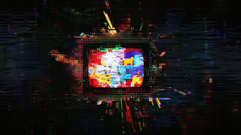 Grunge TV Static with Pixel Glitch: Seamless Texture Background Stock ...