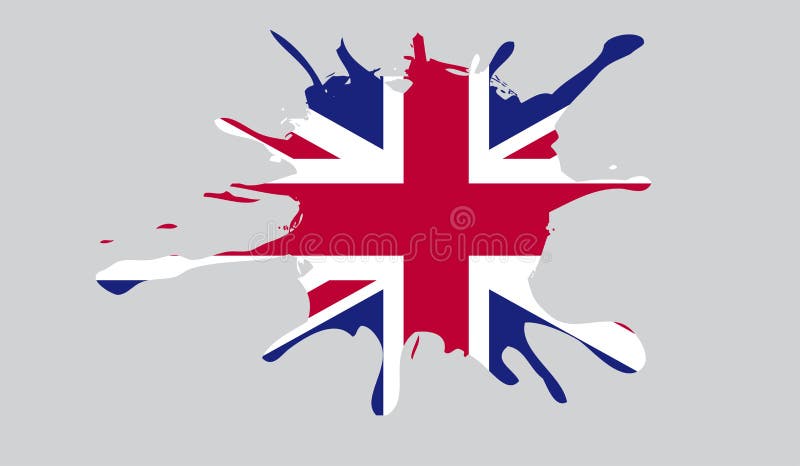 Grunge UK Flag Splash. Vector British Flag. UK Flag in Grungy Style ...