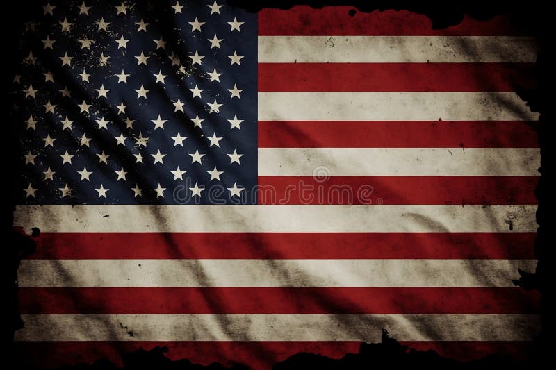 American Flag with Grunge Texture. Stock Illustration - Illustration of ...