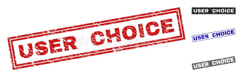 Grunge USER CHOICE Scratched Rectangle Stamps Stock Vector ...