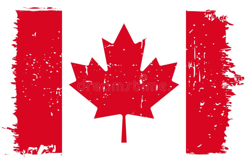 Grunge Vector Flag of Canada Stock Illustration - Illustration of ...