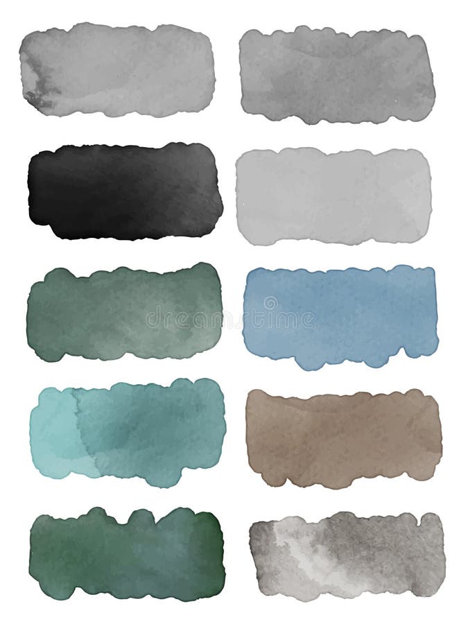 Grunge Vector Set of Watercolor Brushes. Watercolor Frames for Text or ...