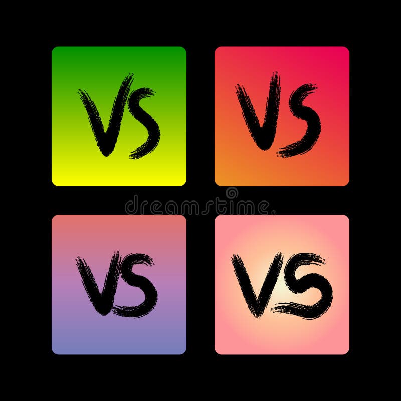 Grunge Versus Signs on Gradient Backdrop Stock Vector - Illustration of ...