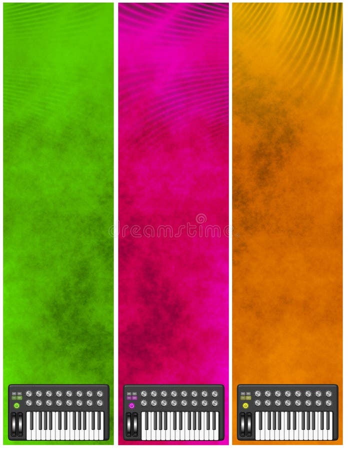 Grunge Vertical Keyboards Banners Picture. Image: 8567501
