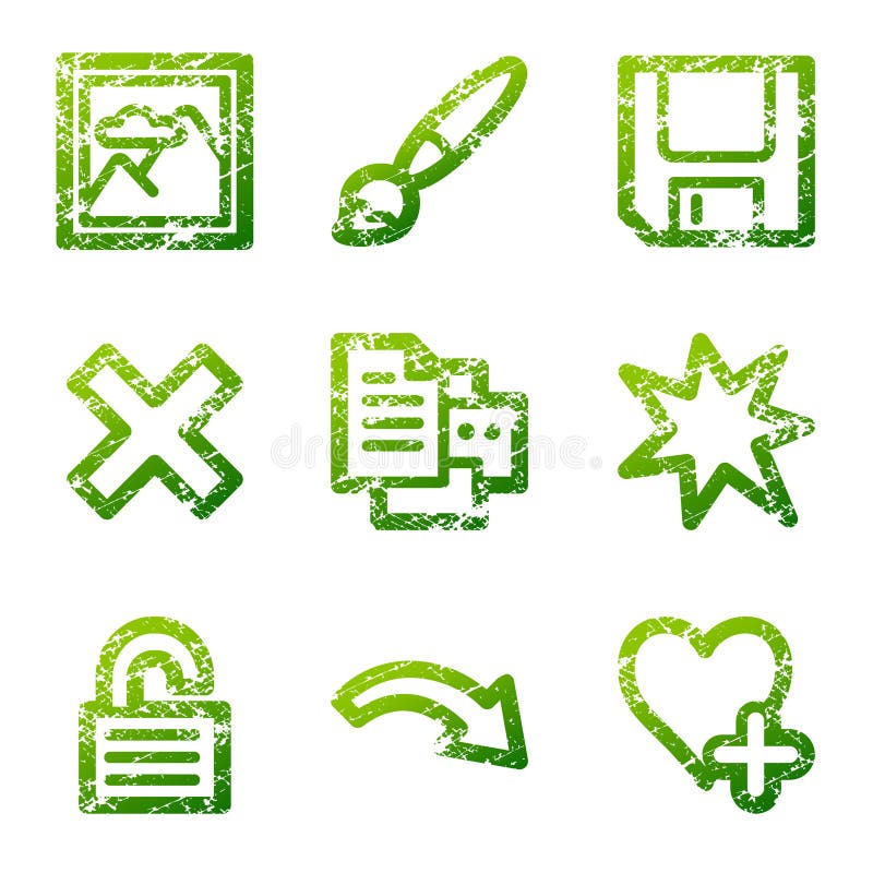 Green bar viewer icons stock vector. Illustration of buttons - 3651817