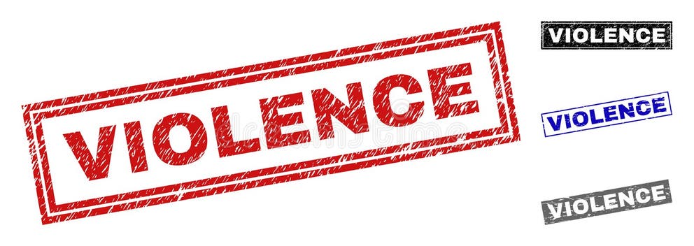 Grunge VIOLENCE Scratched Rectangle Watermarks Stock Vector ...