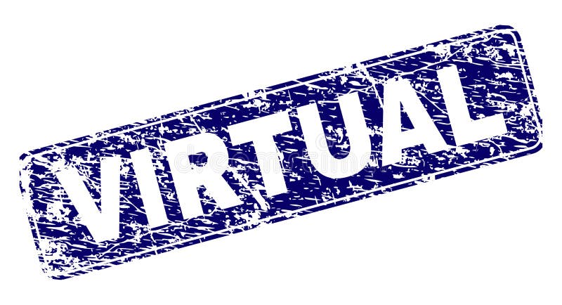 Grunge VIRTUAL Framed Rounded Rectangle Stamp Stock Vector ...