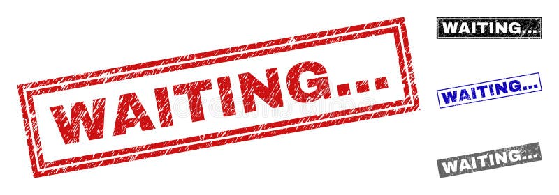 Grunge WAITING... Textured Rectangle Stamp Seals Stock Vector ...