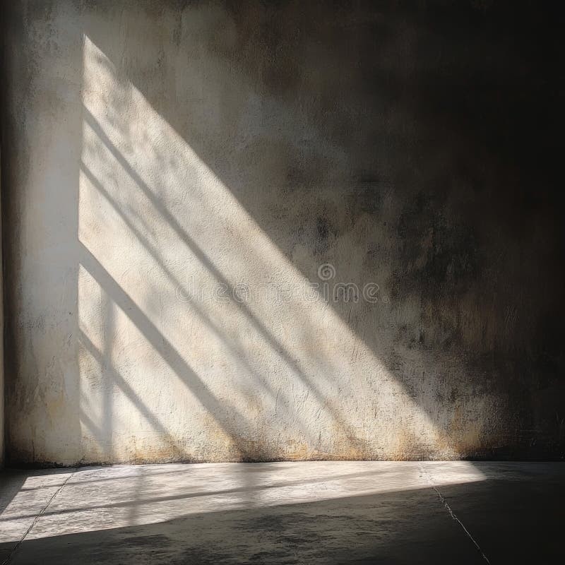 Grunge Wall with Shadow and Sun Light. 3d Rendering Stock Illustration ...