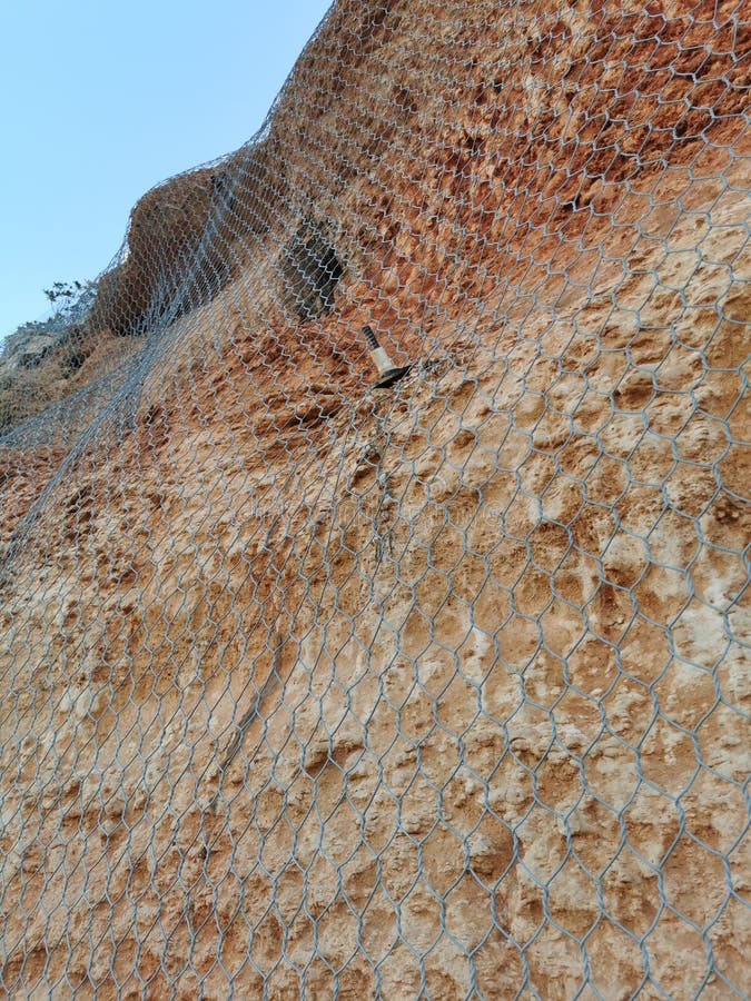 Grunge Wall Stone or Solid Nature Rock with Net for Protection from ...