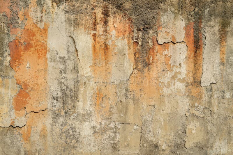 A Grunge Wall Texture in Burnt Sienna, with Peeling Paint, Rust Streaks ...