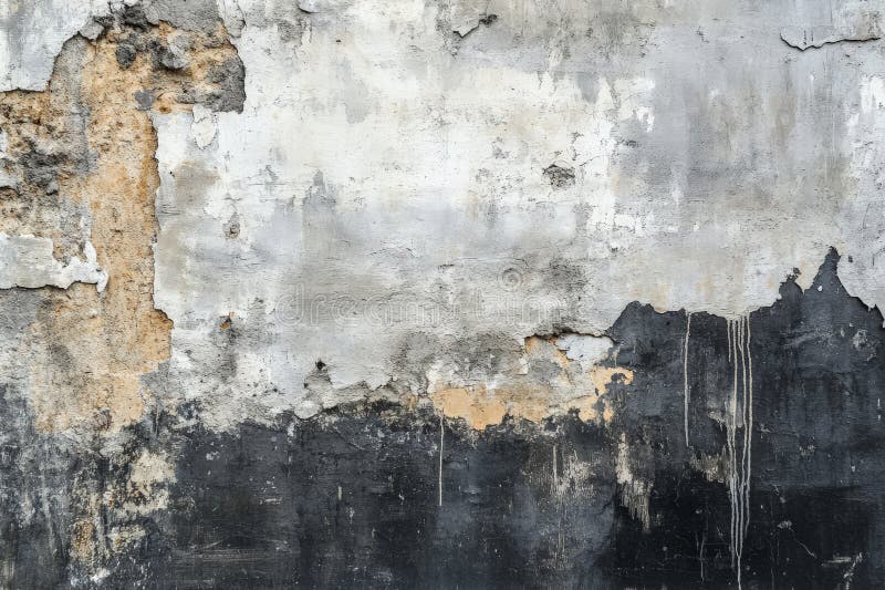 A Grunge Wall Texture in Charcoal Grey, with Visible Layers of Old ...