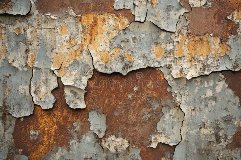 A Grunge Wall Texture in Faded Rust, Featuring Flaking Paint and Heavy ...