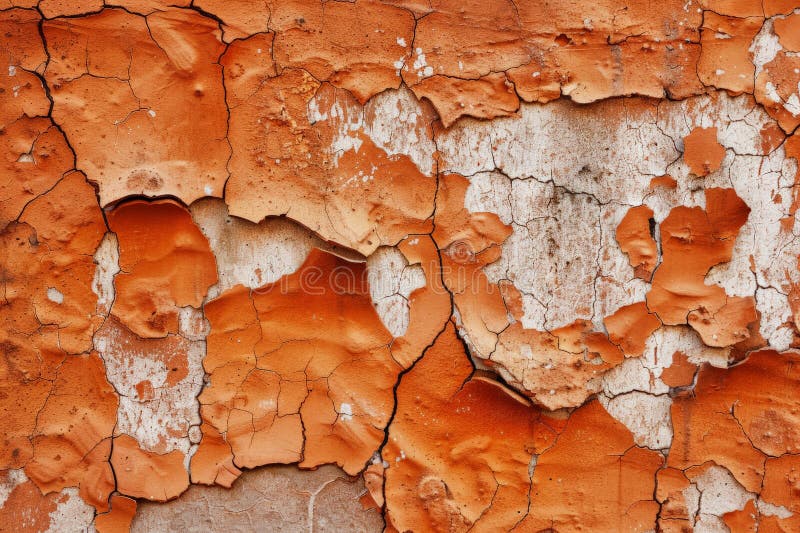 A Grunge Wall Texture in Rusty Orange, with Heavy Corrosion, Flaking ...