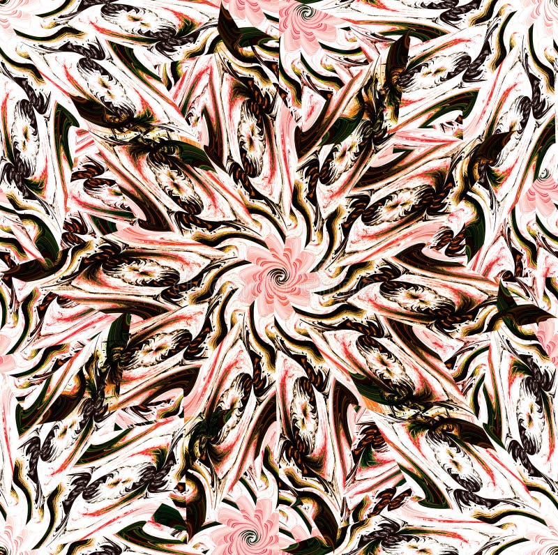 Wavy Flower Shaped Mandala Art Work Stock Illustration - Illustration ...