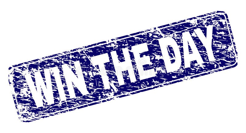 Grunge WIN the DAY Framed Rounded Rectangle Stamp Stock Vector ...