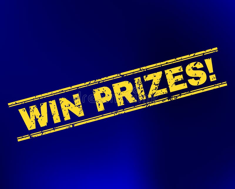 WIN PRIZES! Scratched Stamp Seal on Gradient Background Stock Vector ...