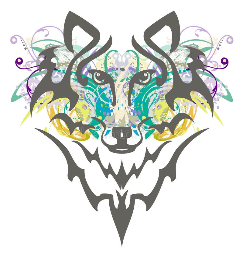 Grunge wolf head stock vector. Illustration of animal - 68873550