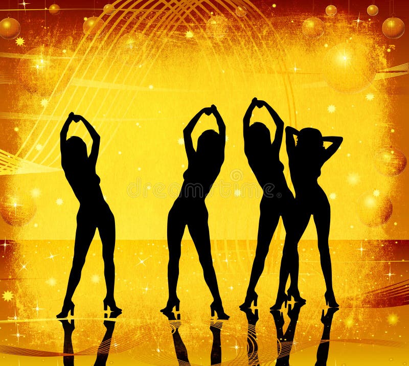 Grunge, women dancing stock illustration. Illustration of splat - 1862841