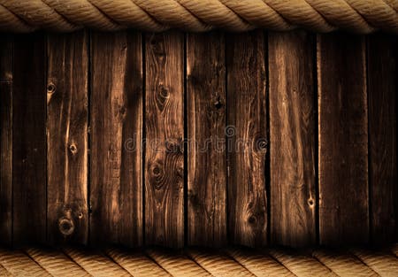 Grunge Wood Background or Backdrop with Rope Frame Stock Image - Image ...