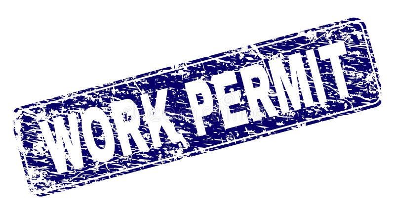 Grunge WORK PERMIT Framed Rounded Rectangle Stamp Stock Vector ...