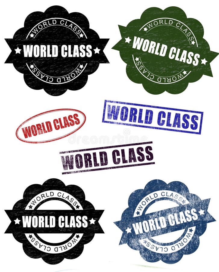 Grunge World Class Rubber Stamp Seals (Vector) Stock Vector ...