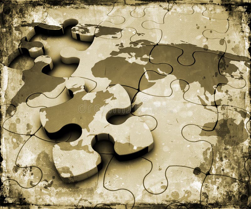 World Jigsaw, World Puzzle on White Background Stock Illustration ...