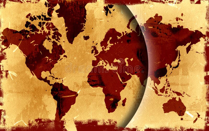 Grunge world map stock illustration. Illustration of concept - 2705056
